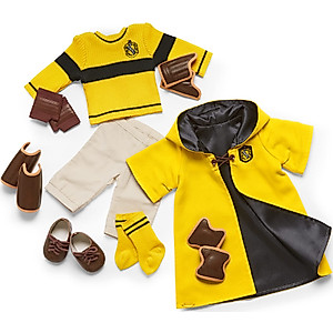 American Girl Harry Potter 18-inch Doll Hufflepuff Quidditch Uniform Outfit with Robe Featuring House Crest, For Ages 6+