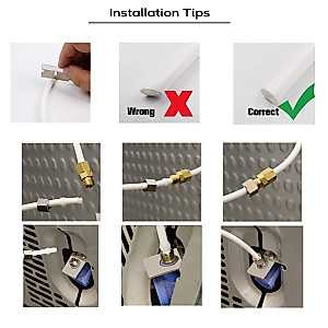 PureSec IMK01 Ice Maker Water Line Kit 3/8"&1/4" Fridge Water Line Connection DIY Kit for Connecting Reverse Osmosis Water Filtration System to Refrigerator/Ice Maker