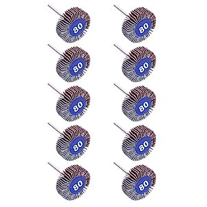 AUTOTOOLHOME 10 Pack Abrasive Flap Wheel Sander 80 Grit 1/8 inch Shank for Drill Grinding Polishing Sanding Wheels Rotary Tool