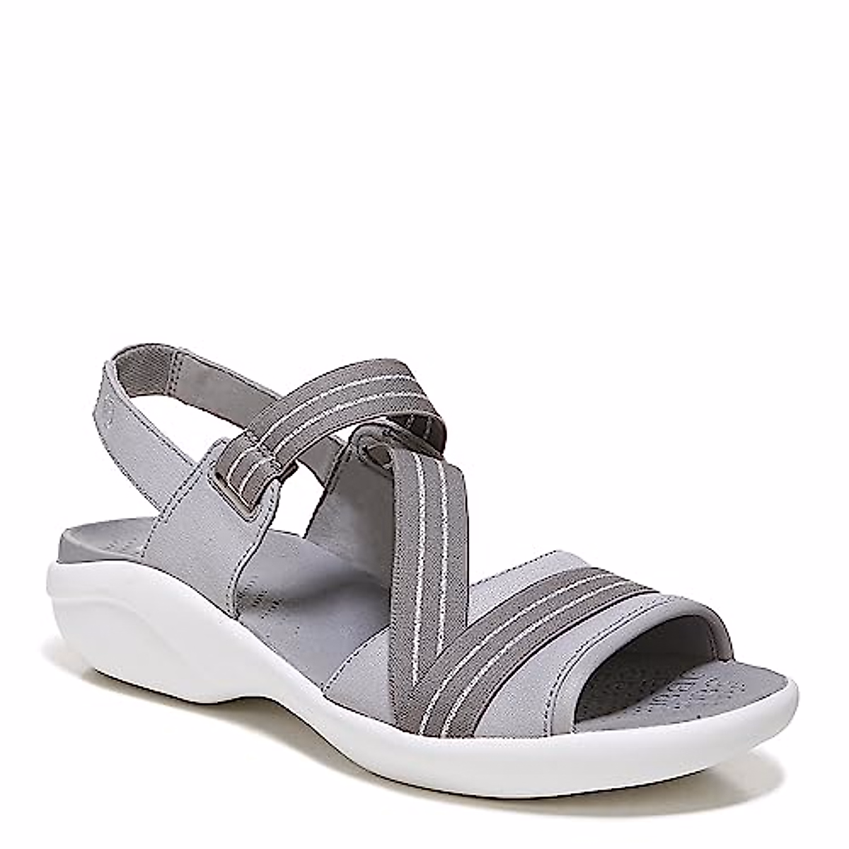 BZees Womens Chance Strappy Sandal Silver Shimmer 6.5 M