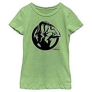 Marvel Girl's She-Hulk Arm Flex Icon T-Shirt, Green Apple, X-Large