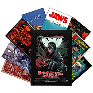 9 Pieces Vintage Horror Movie Posters, Creepy Classic Scary Movie Film Prints Wall Art Monster Suspense Movie Set Unframed for Home Living Room Bedroom Man Cave Theater Decor