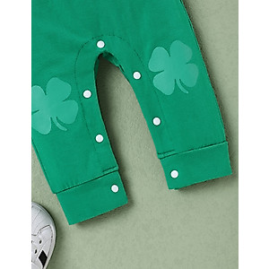 Baby Boy My First St Patricks Day Outfits Bow Gentleman Striped Top Lucky Clover Overalls Set 3PC 3-6 Months