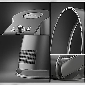 Wall Mounted Bladeless Desk Fan-Metal,3-Speed Office/Bedrooms Floor Fan,with Remote Control/Timer,Quiet Cooling Air Industrial Electrical Fan(Silver/Black/White)