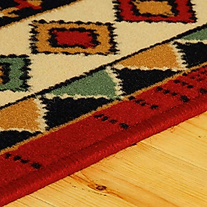 Superior Aztec Collection 5' x 8' Area Rug, Attractive Rug with Jute Backing, Durable and Beautiful Woven Structure, Bright and Bold Southwest Style Bordered Rug