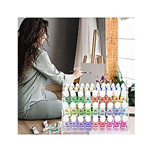 Paint Organizer for 51 Bottles Acrylic Paint, Craft Paint Storage Stand Pigment Organizer Holder Ink Bottle Stands, 2 oz Paint Rack Display Storage Oranizer