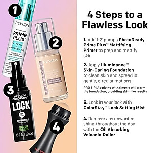 Revlon Illuminance Skin-Caring Liquid Foundation, Hyaluronic Acid, Hydrating and Nourishing Formula with Medium Coverage, 201 Creamy Natural (Pack of 1)