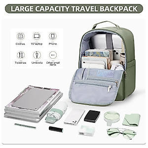 WEPLAN 17x10x9 United Airlines Personal Item Bag, Underseat Carry on Backpack, Waterproof Cabin Luggage Bag, Travel Essentials, Green