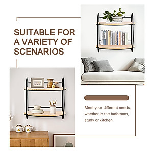 HCODCIBA Industrial Wall Shelves 19.7 x 17.3 Inch Floating Shelves for Bathroom Wood Located Above The Toilet Storage 2 Tier Bathroom Shelf Wall Mounted