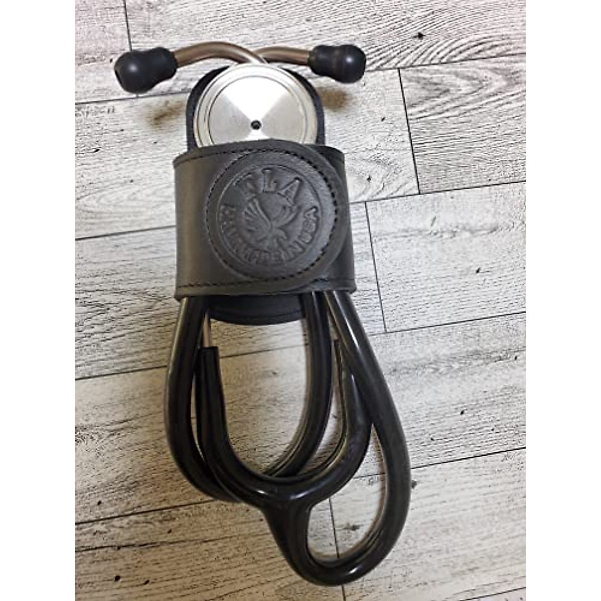 Stethoscope Holder pro with Clip,Handmade in USA Genuine Leather .Perfect for Physicians, Nurses, EMT, Medical Nursing Student. No More Neck Carrying, Work with Comfort (BLACK 1)