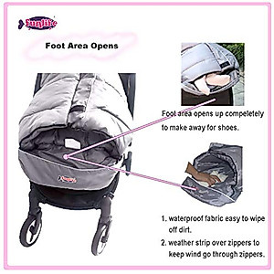 Anti-kick Winter Stroller Blanket,Warm Cuddly Weather Resistant Baby Footmuff Adaptable for All Strollers, Toddler Stroller Winter Cover Bunting Bag