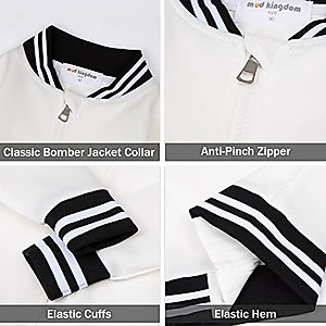 LittleSpring Toddler Fall Jacket for Boys Girls Bomber Lightweight Jacket Outerwear White 3T