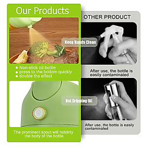 Oil Dispenser for Kitchen Spray, 2 In 1 Oil Dispenser and Oil Sprayer, Olive Bottle Spray and Pour for Kitchen, 16oz/470ml Glass Oil Bottle for Air Fryer, Salad, Frying, BBQ (Black)