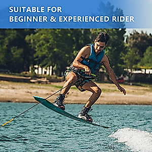 MUMUBOAT Dyneema Wakeboard Rope 75ft, No Stretch Wakeboard Rope and Handle Water Ski Rope for Watersports, 4 Sections Floating Wakeboard Tow Rope for Kneeboarding and Wakesurfing