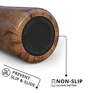 Elemental Artisan Insulated Tumbler, Triple Wall Coffee Travel Mug, Reusable Stainless Steel Coffee Tumbler with Ceramic Lid, Thermal Coffee Cups for Hot (6 Hrs) & Cold (18 Hrs), 16oz - Teak Wood