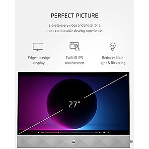 HP 27 Pavilion All-in-One PC, 10th Gen Intel i7-10700T Processor, 16 GB RAM, Dual Storage 512 GB SSD and 1TB HDD, Full HD IPS 27 Inch Touchscreen, Windows 10 Home, Keyboard and Mouse (27-d0072, 2020)