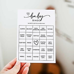 All Ewired Up Baby Bingo Game (50 Unique Cards) Pre-Filled Fun Baby Shower Game Activity, Preforated Calling Cards, Gender Neutral Boy or Girl, Minimalist