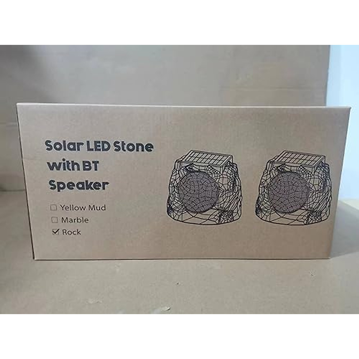 Rock Speakers Outdoor Waterproof Wireless Bluetooth Solar Powered Outdoor Rock Speaker Rechargeable Battery Bluetooth Rock Speakers with 7 Light Colors for Patio Party Pool Garden - 2PC