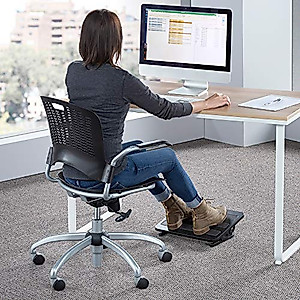 Safco Products Ergonomic Tilting Footrest, Durable Steel Construction, Great for Tables and Desks, Black, 12"D x 15"W x 5.25"H