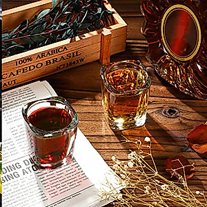 50 Pack 2.2 Ounce Shot Glasses Bulk Heavy Base Shot Glass Set Square Shot Glasses Clear Shot Glasses for Vodka Whiskey Wine Beer Espressos Liquors Family Party