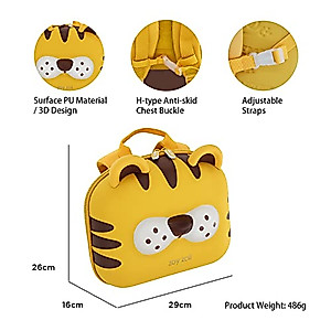 Zoy zoii Cute Toddler Backpack, Kids Backpack Preschool Backpack Mini Travel Bag for Little Girls Boys Ages 3-6-energetic tiger