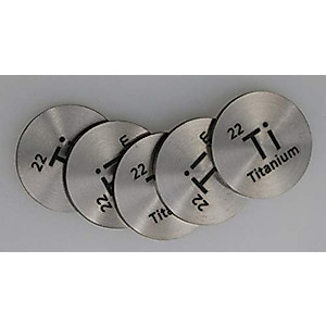 Titanium (Ti) 24.26mm Metal Disc 99.7% Pure for Collection or Experiments