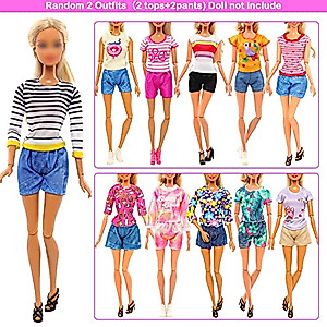 BARWA 10 Sets Doll Clothes Including 3 Sequins Dresses 3 Fashion Floral Dresses 4 Casual Outfits Tops and Pants for 11.5 inch Girl Dolls…
