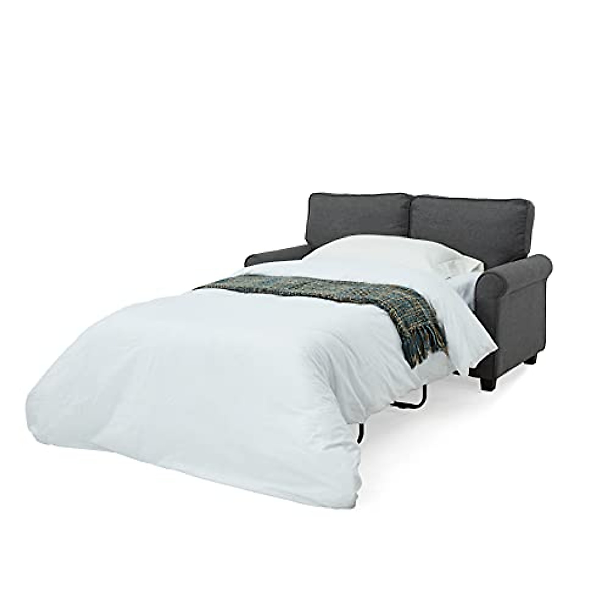 Urban Home Furniture Loveseat Sleeper Sofabed, Twin, Heather Grey