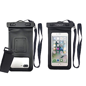 YUMQUA Waterproof Bags, Water Tight Cases Pouch Dry Bags + Waterproof Phone Pouch with Armband for Camera Mobile Phone Maps Pouch Document Holder Kayak Military Boat- 4 Piece Set