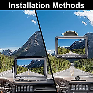 Rohent RV Backup Camera Wired HD 1080P 7 Inch Monitor DVR Recording Touch Button Split Screen Two Channels Rear View Reverse Cam System Waterproof Infrared for Car Truck Travel Trailer Camper N04