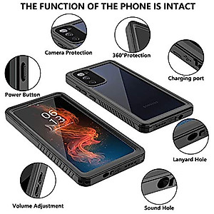 ANTSHARE for Samsung Galaxy S20 FE 5G Case Waterproof, Built in Screen Protector 360° Full Body Heavy Duty Protective Shockproof IP68 Underwater Case for Samsung Galaxy S20 FE 5G 6.5inch Black/Clear