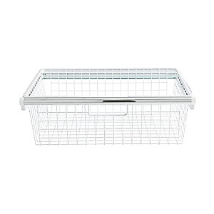 Rubbermaid Configurations Sliding Basket for Closet Drawer Organization, Sturdy Slide Out Basket, White