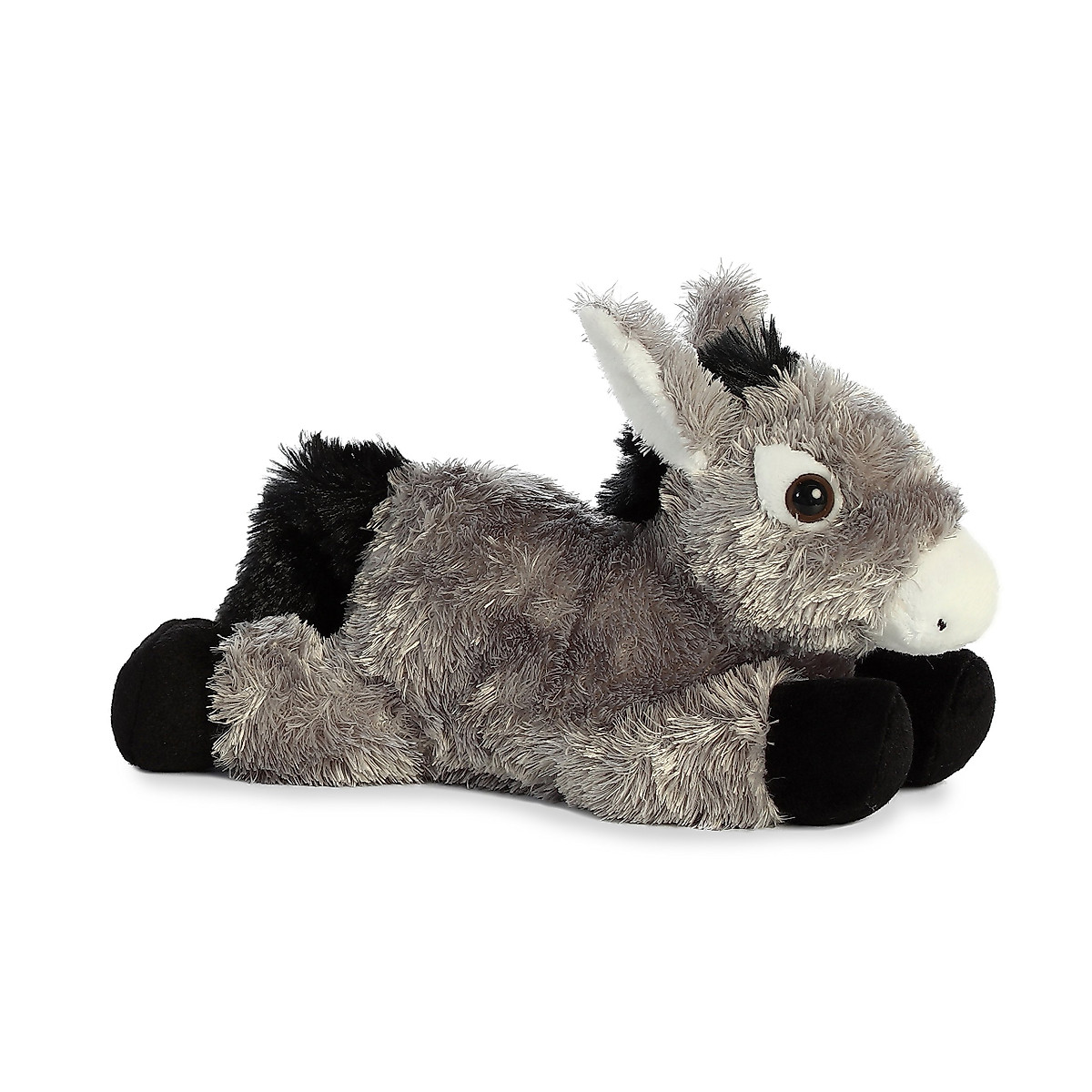 Aurora® Adorable Mini Flopsie™ Donkey Stuffed Animal - Playful Ease - Timeless Companions - Gray 8 Inches