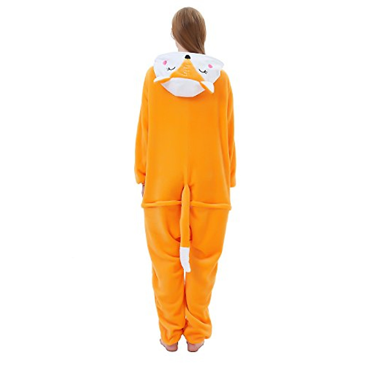 ABENCA Women Fox Onesie Pajama Costume Adult Animal Halloween Christmas Cosplay Onepiece, L