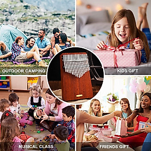 LingTing Kalimba 17 keys Thumb Piano Mbira Finger Piano Gift for Kids Adult Beginners Professional（LT-K17A,wind whisperer)