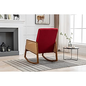 Accent Chair Red, Linen Chair Armchair Comfy Modern Home Furniture for Living Room 25.59" Lx33.86 Wx37.80 H