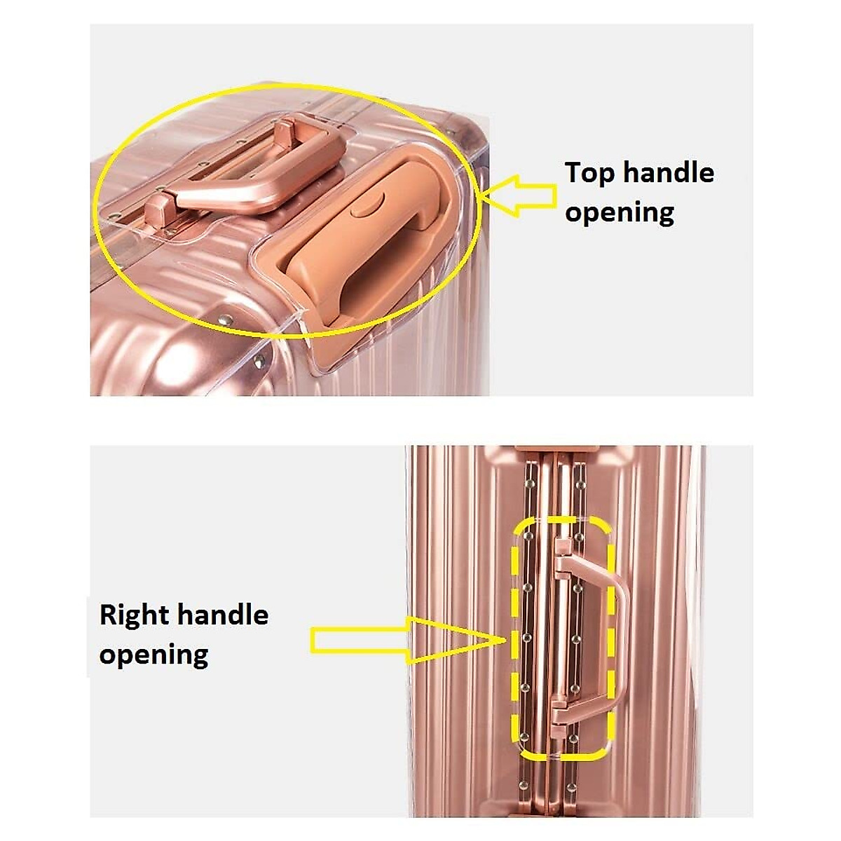 FABULWAY Clear PVC Suitcase Cover Protectors Transparent Luggage Cover Waterproof Wheeled Suitcase Dust Cover Dustproof Travel Luggage Sleeve Protector (24")