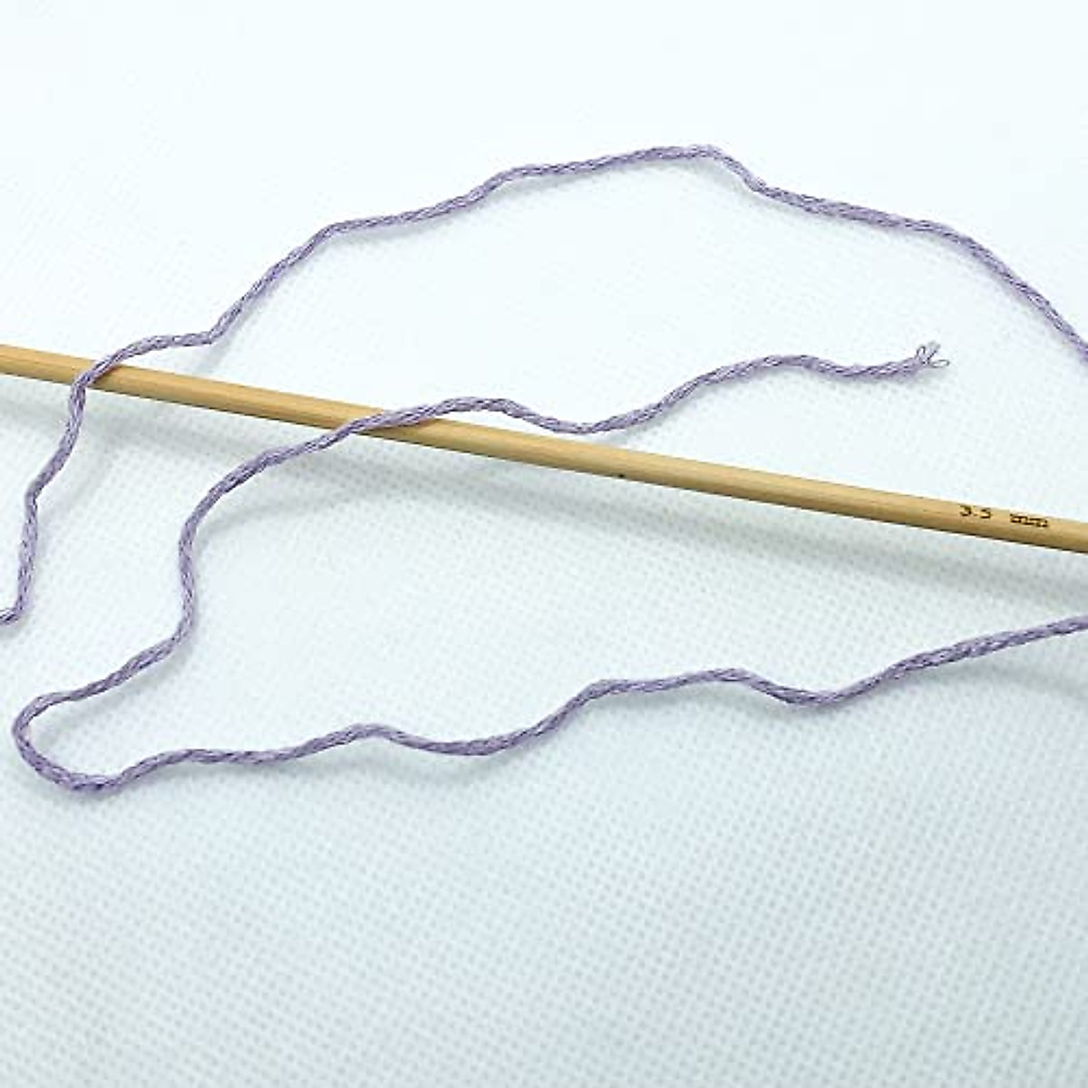 Buvemu Cotton Chainette Yarn, 100% Cotton Fine Weight for Knitting Crocheting, Summer Spring Yarn, 100 Gram (3.53 Ounces) 328 Yards (300 Meters) (Lilac)