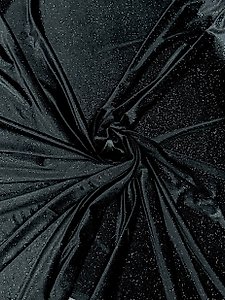 Glitter Velvet Fabric Soft Stretchy Cloth with Shimmers - Perfect for Dressmaking Costumes Upholstery and Christmas Decor 1 Yard of Spandex Fabric for Sewing and Crafts (Black)