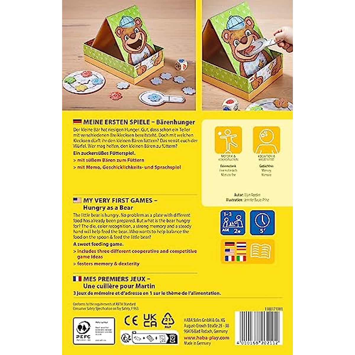 HABA My Very First Games - Hungry as a Bear - A Memory & Dexterity Game for Ages 2 and Up