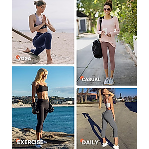 GAYHAY High Waisted Capri Leggings for Women - Soft Slim Yoga Pants for Running Cycling Workout