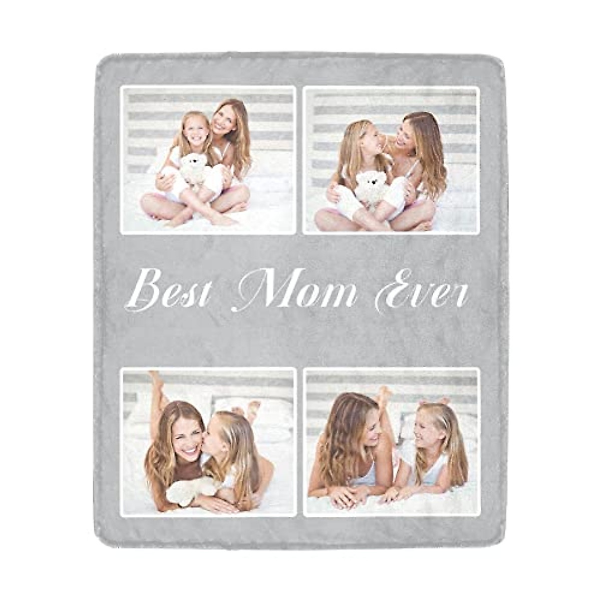 ADDARTS Mothers Day Blanket Personalized,Gift for Mom,Customized Photo Collage Mother Blankets,Picture Blanket for Mom Grandma