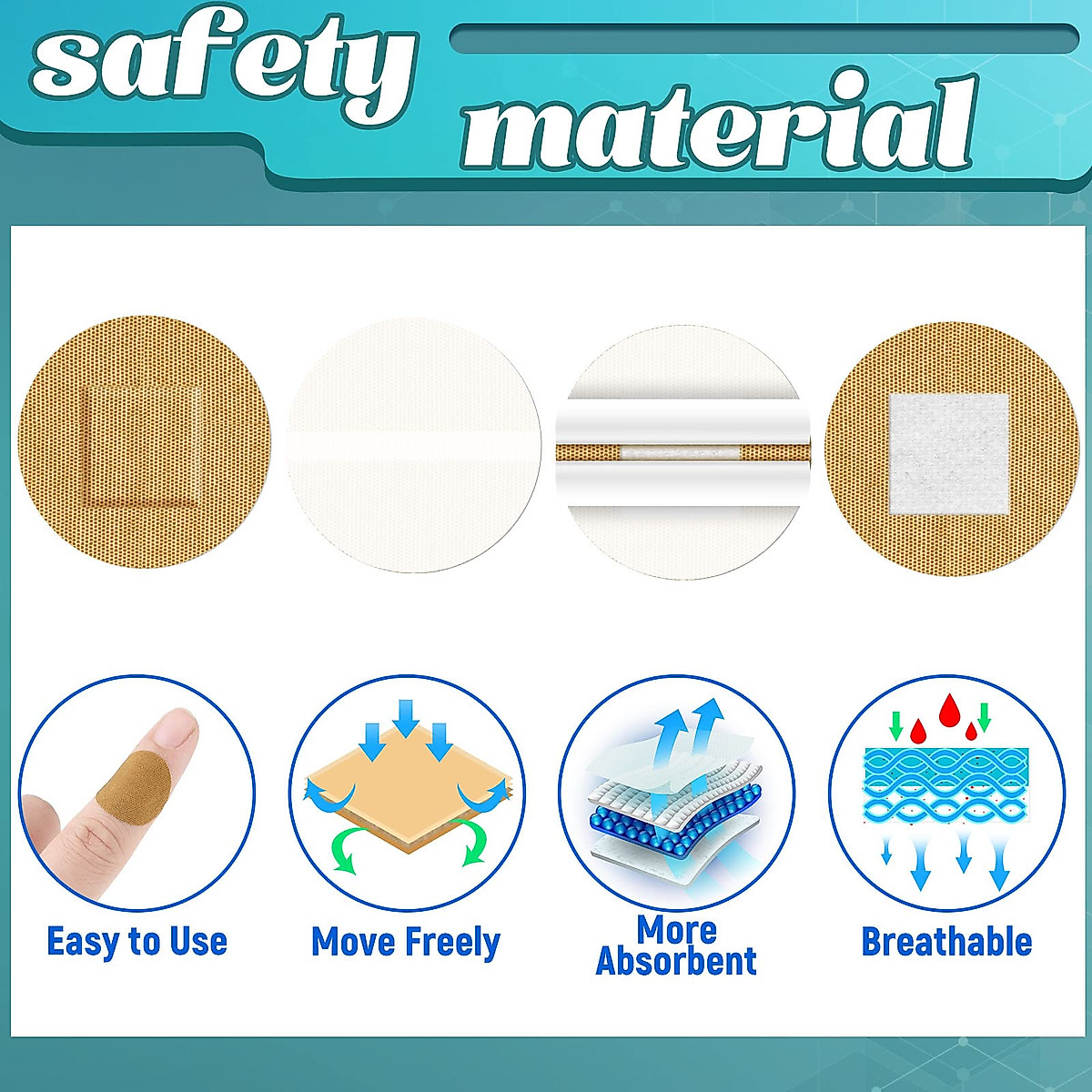 400 Pcs Adhesive Spot Bandage 4 Sizes Flexible Fabric Adhesive Bandages Round Tan Non Latex Bandage for Wound Care and Hides Skin Spots Ideal for Small Incisions, 0.86 Inch 0.98 Inch 1.1 Inch 1.4 Inch