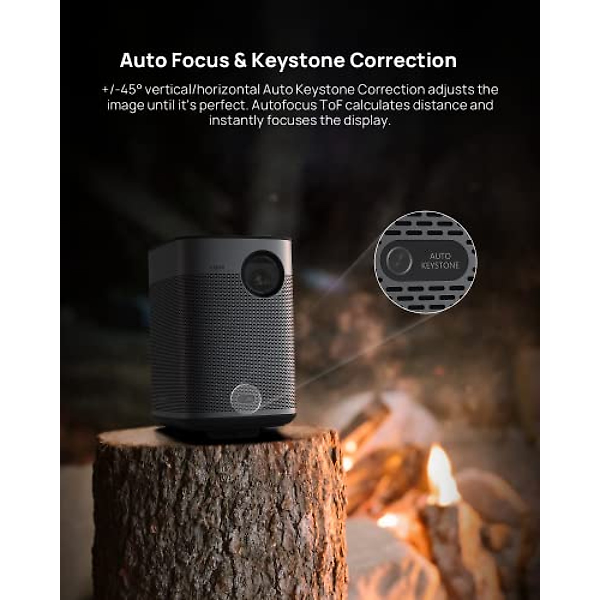 XGIMI Halo+ 1080P Portable Projector, 900 ANSI Lumens with Harman Kardon Speakers, Auto Keystone Correction, Auto Focus, Intelligent Obstacle Avoidance, Intelligent Screen Alignment, Android TV 10.0