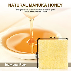 Ceeport Manuka Honey Calcium Alginate Wound Dressing, 2"x 2" High Absorbency Honey Wound Dressing with Calcium Alginate, Medical Grade Manuka Honey Wound Care Bandages Patches for Wounds(Pack of 10)