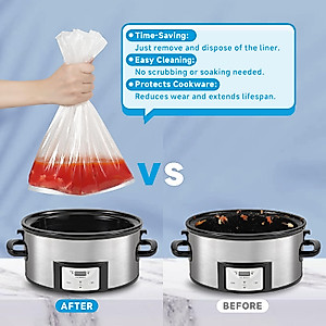 JVVFUU Slow Cooker Liners 3-8 Quart, Cooking Bags Large Size 13"x 21", Slow Cooker Bags Disposable Oval Large For Crock Pot (20)