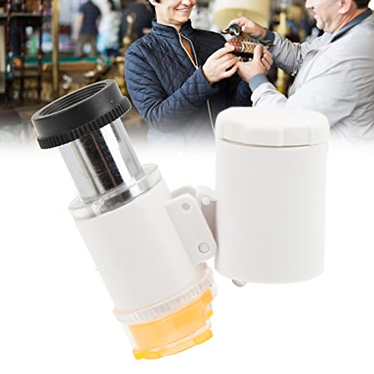 Portable 60 X Clearer Imaging Wide Irradiation Range Microscope with Money Detect Function[White], Handheld Mini LED Illuminated Microscope, Magnifying Glass Microscope Pocket Microscope Mini Mic