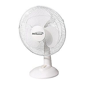 Brentwood Kool Zone F-12DW 3-Speed 12-Inch 32-Watt Oscillating Desk Fan