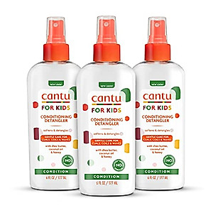 Cantu Care for Kids Paraben & Sulfate-free Conditioning Detangler with Shea Butter, 6 fl oz (Pack of 3)