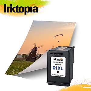 Inktopia Remanufactured Ink Cartridges Replacement for HP 61XL 61 XL High Yield for HP Envy 4500 5530 5534 5535 Deskjet 2540 1000 1010 1512 1510 3050 Officejet 4630 2620 4635 Printer (1 Black)